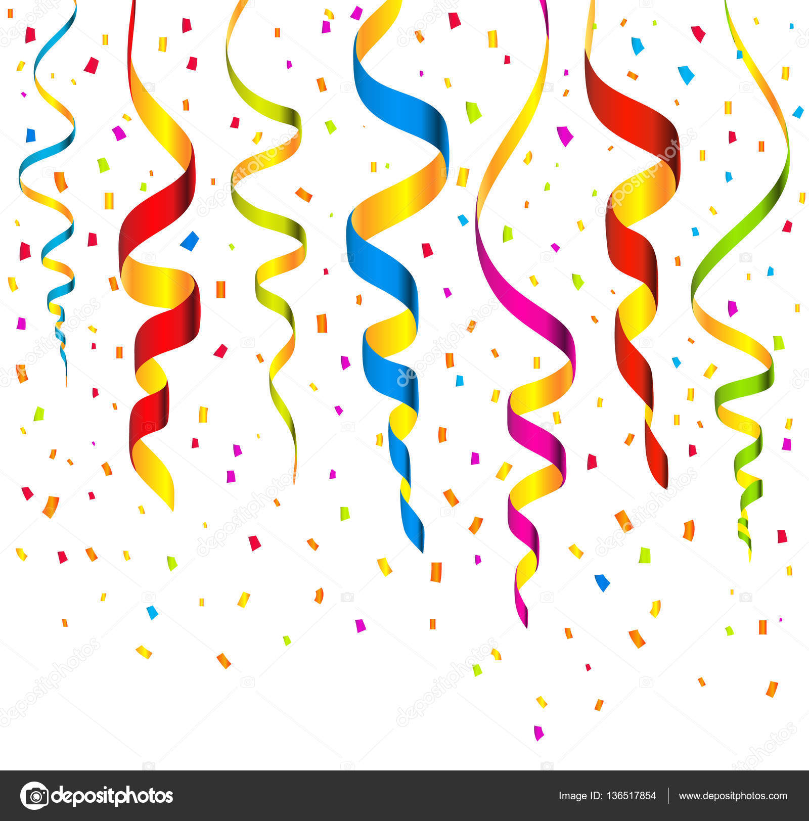 Coloridas serpentinas y vector de fondo confeti vector, gráfico ...