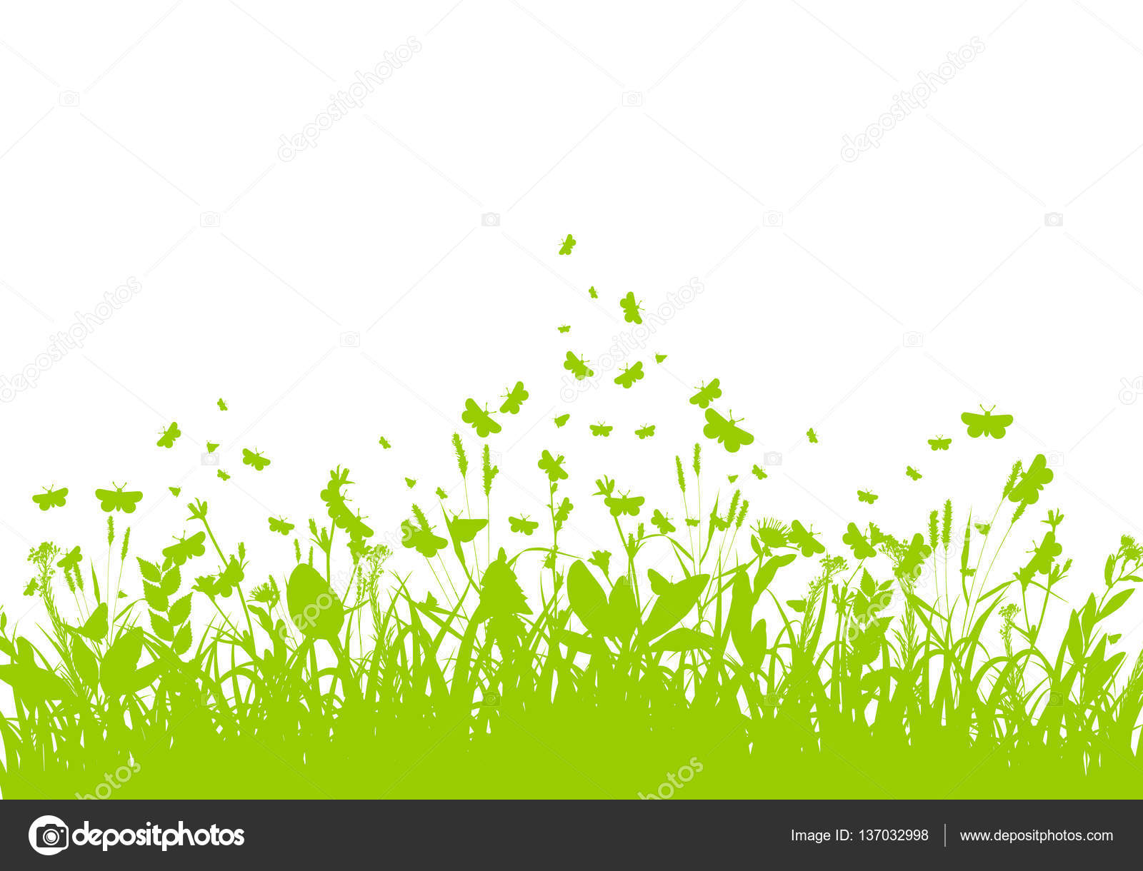 Latar belakang alam dengan vektor rumput hijau Vektor Stok oleh ©MarBom ...