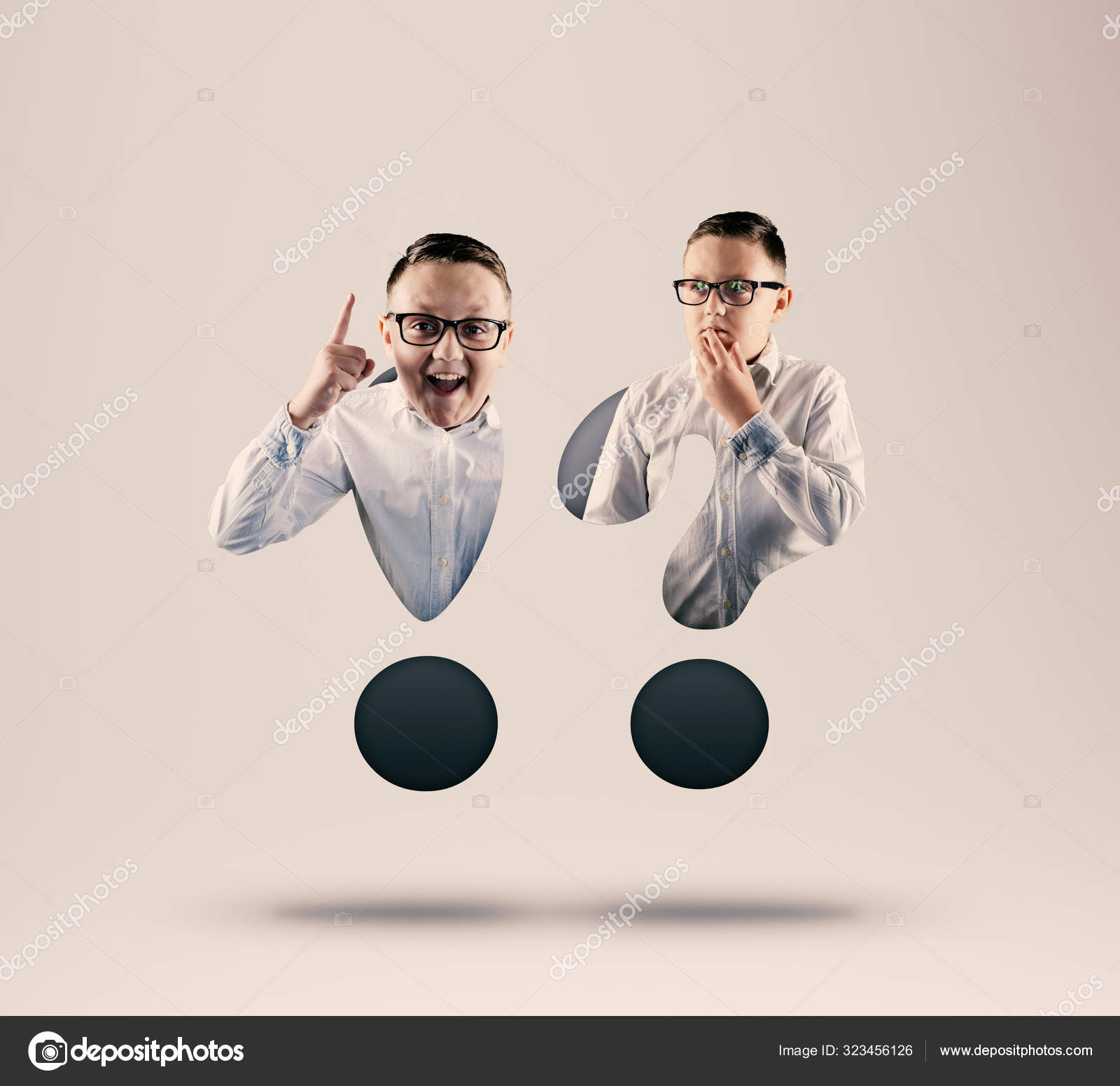 Otazník a vykřičník — Stock Fotografie © ALLVISIONN #323456126