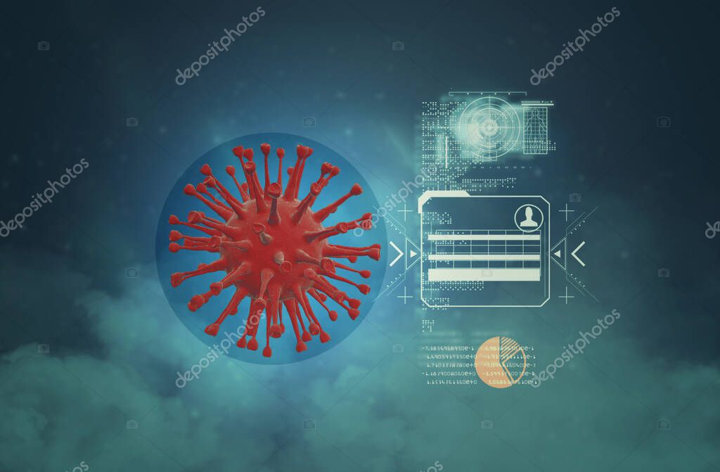 Vista microscópica de un virus infeccioso. Estadísticas de propagación ...