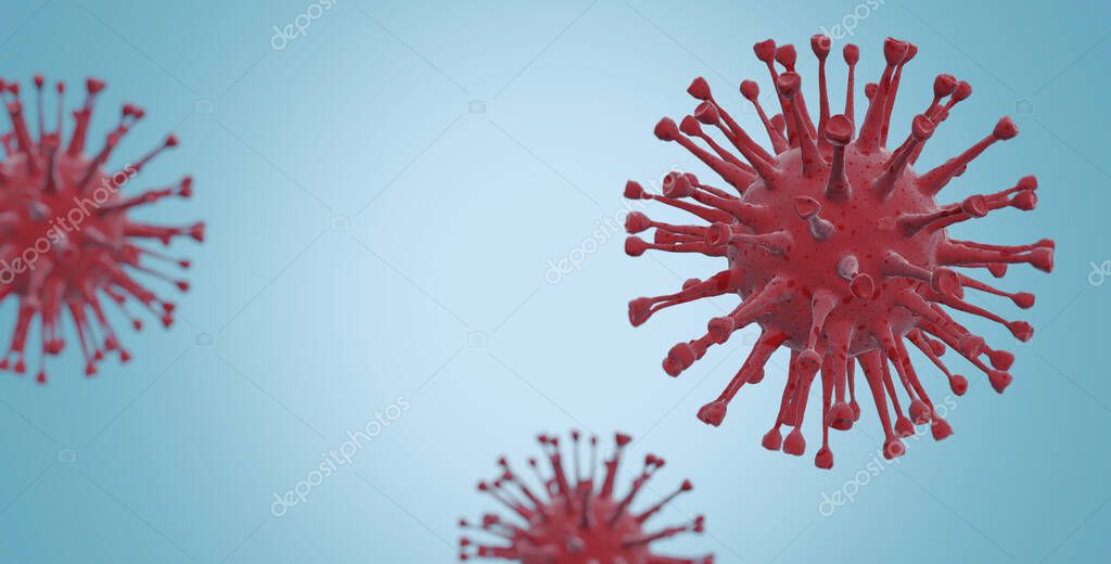 Vista microscópica de un virus infeccioso. Grupo de células virales ...