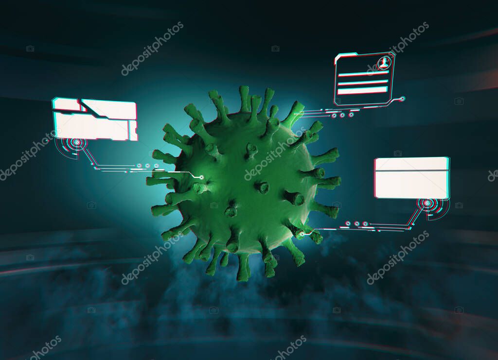 Vista microscópica de un virus infeccioso. Estadísticas de propagación ...