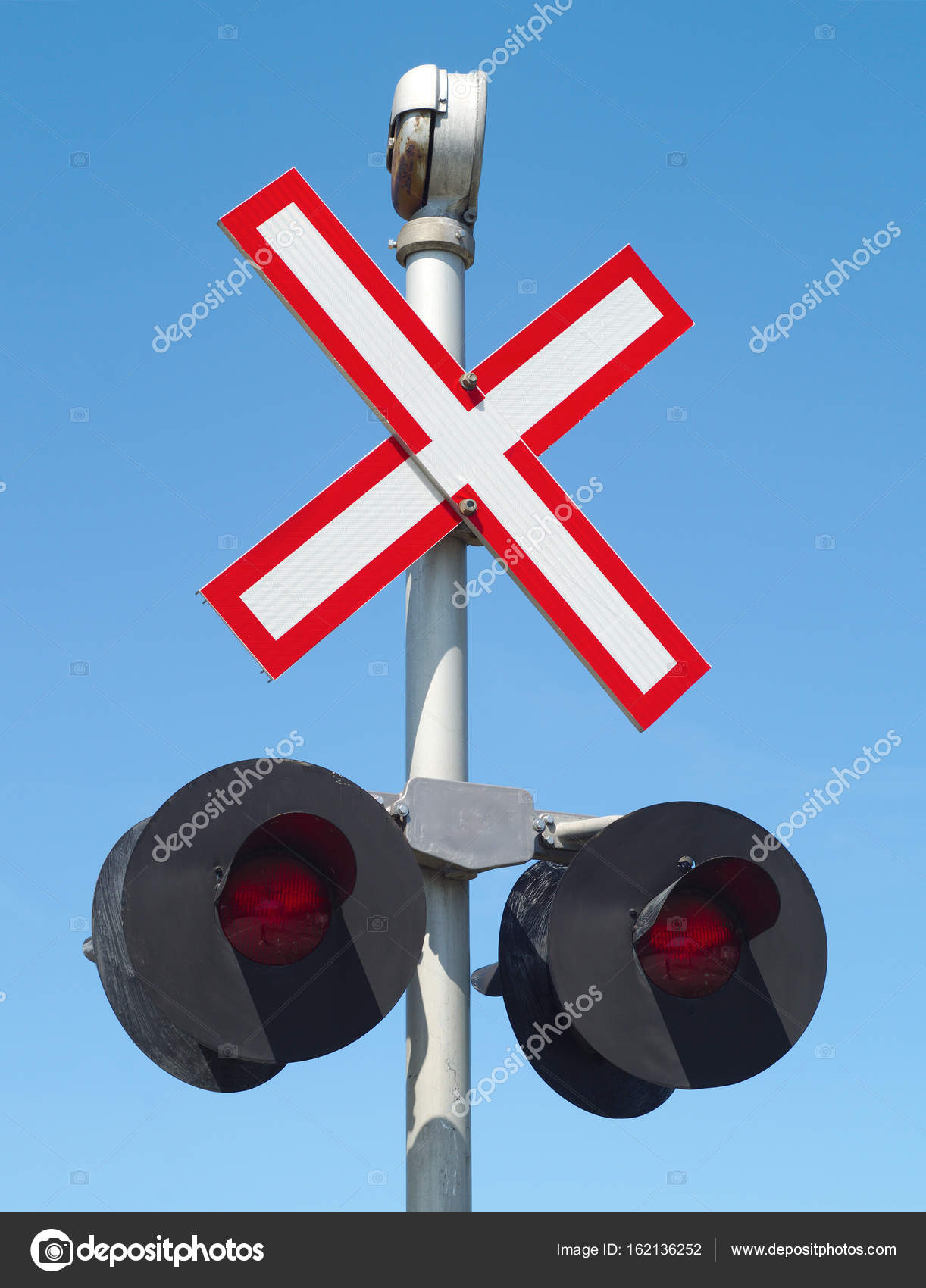Railroad track x sign crossing intersection road Stock Photo by ...