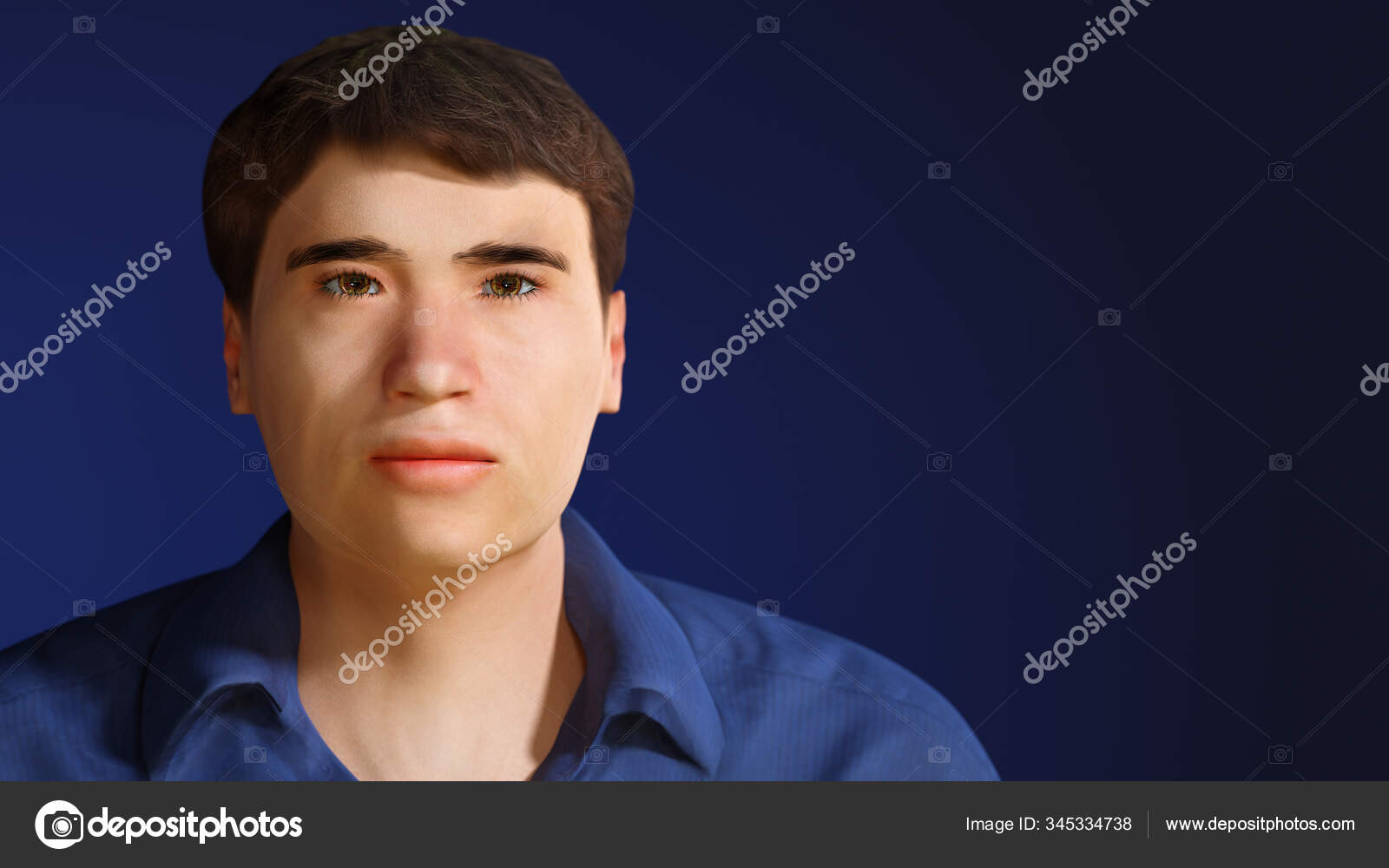 Student face future young man composite picture looking portrait 3D ...