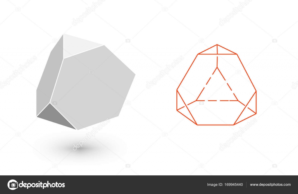 Trancahed tetrahedron is a geometric figure. Hipster Fashion minimalist ...