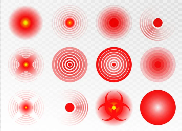 Anillos rojos de dolor para indicar la localización del dolor en ...