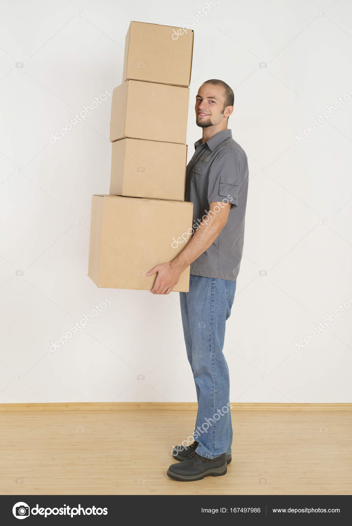 Person Moving Boxes