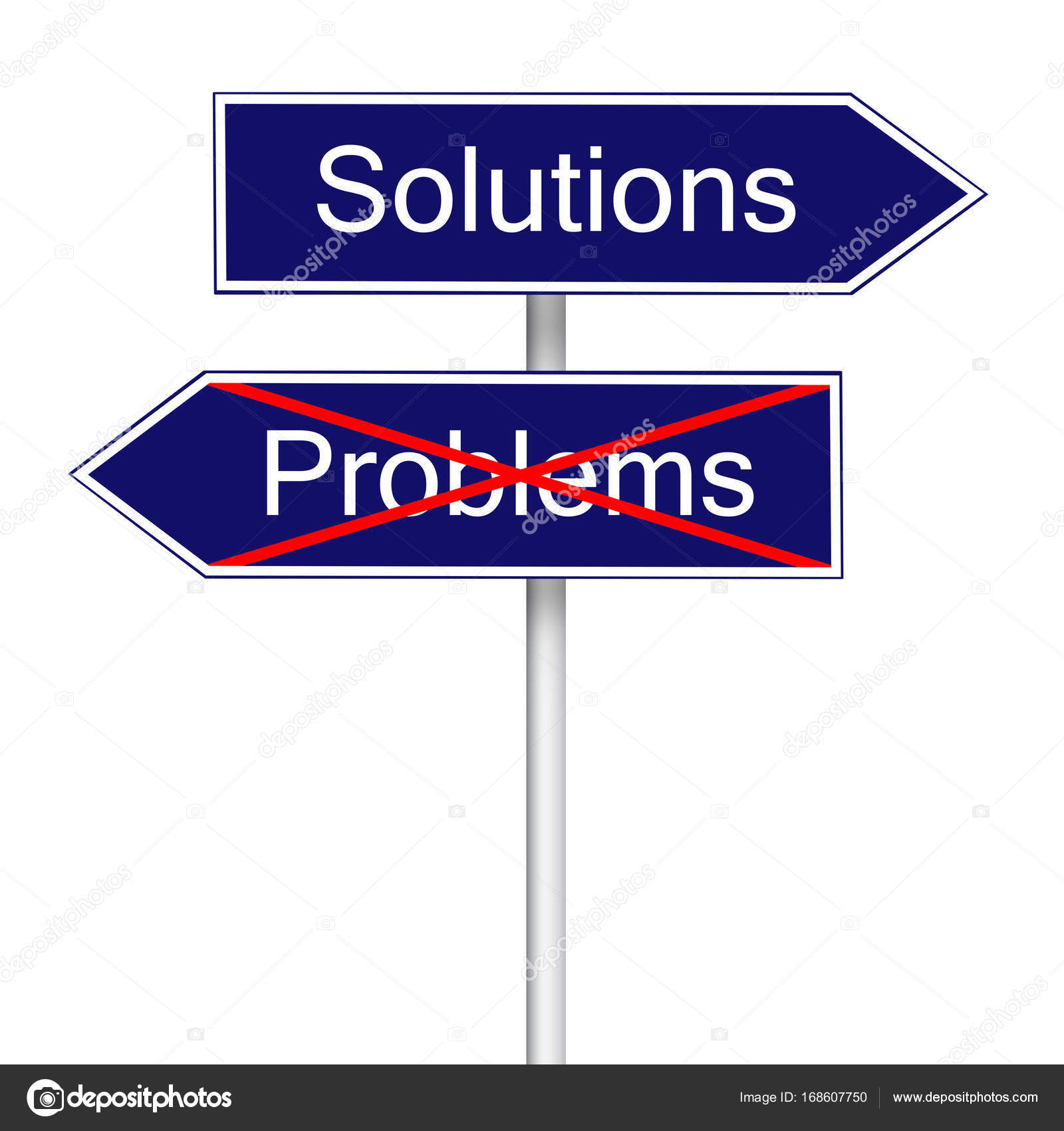 Problems vs solutions pole sign — Stock Photo © Goir #168607750