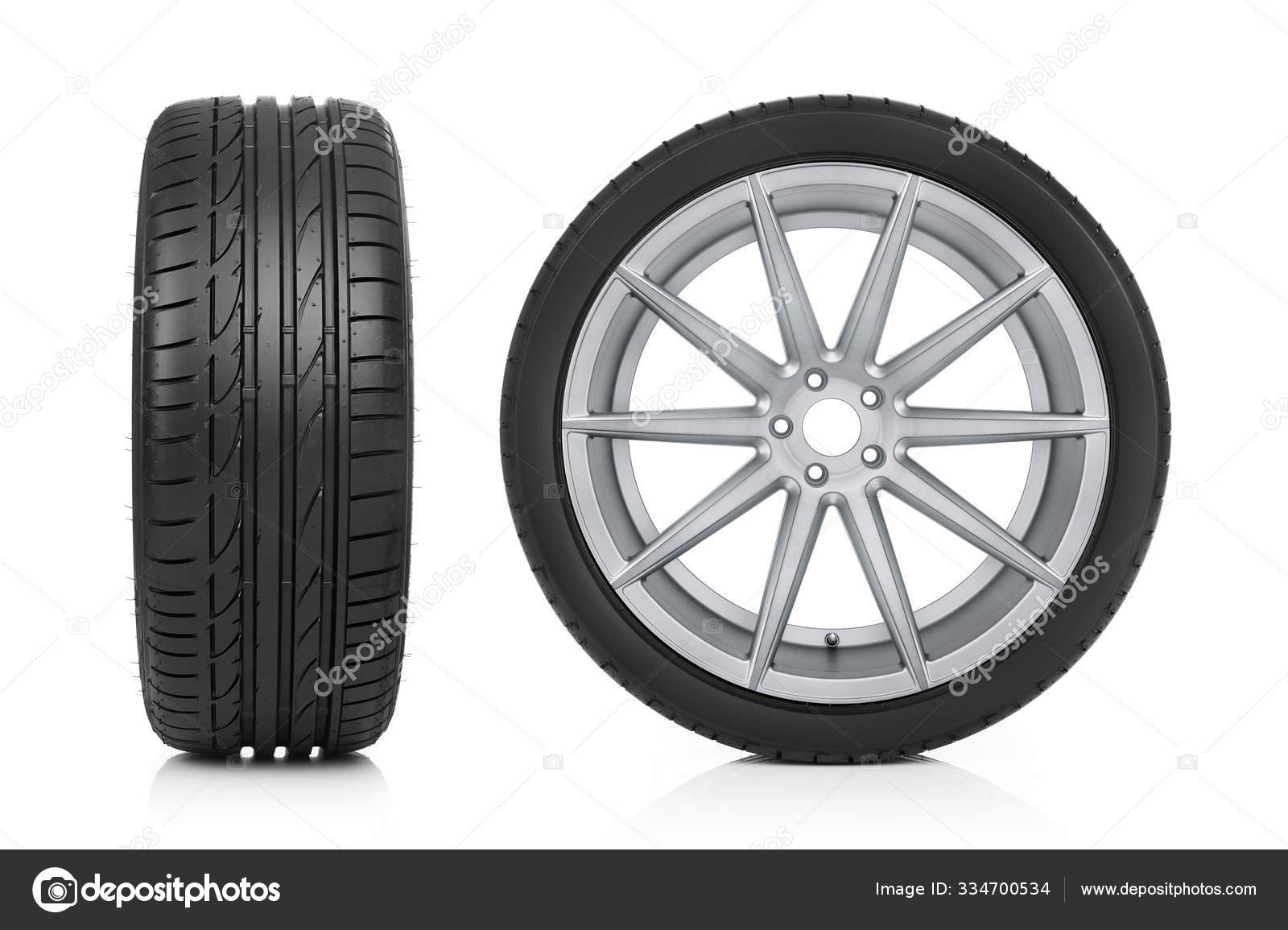 Front and side car wheel view — Stock Photo © Goir #334700534