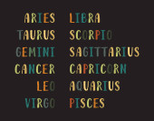 Zodiac signs with latin names — Stock Vector © Greeek #64033463