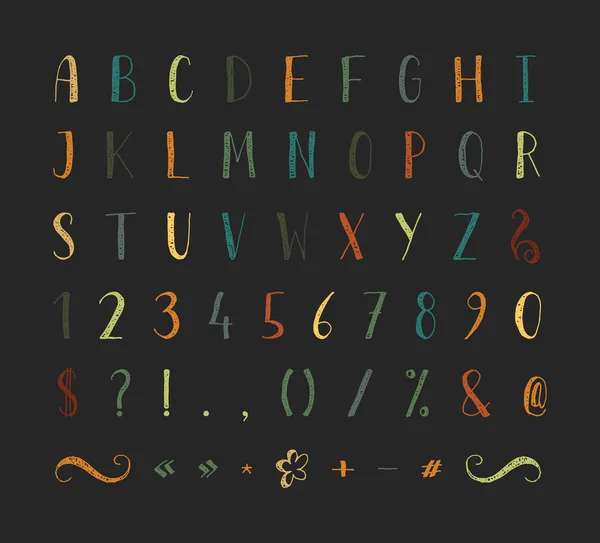 Handwritten font with punctuation marks Stock Vector Image by ©ekmelica ...