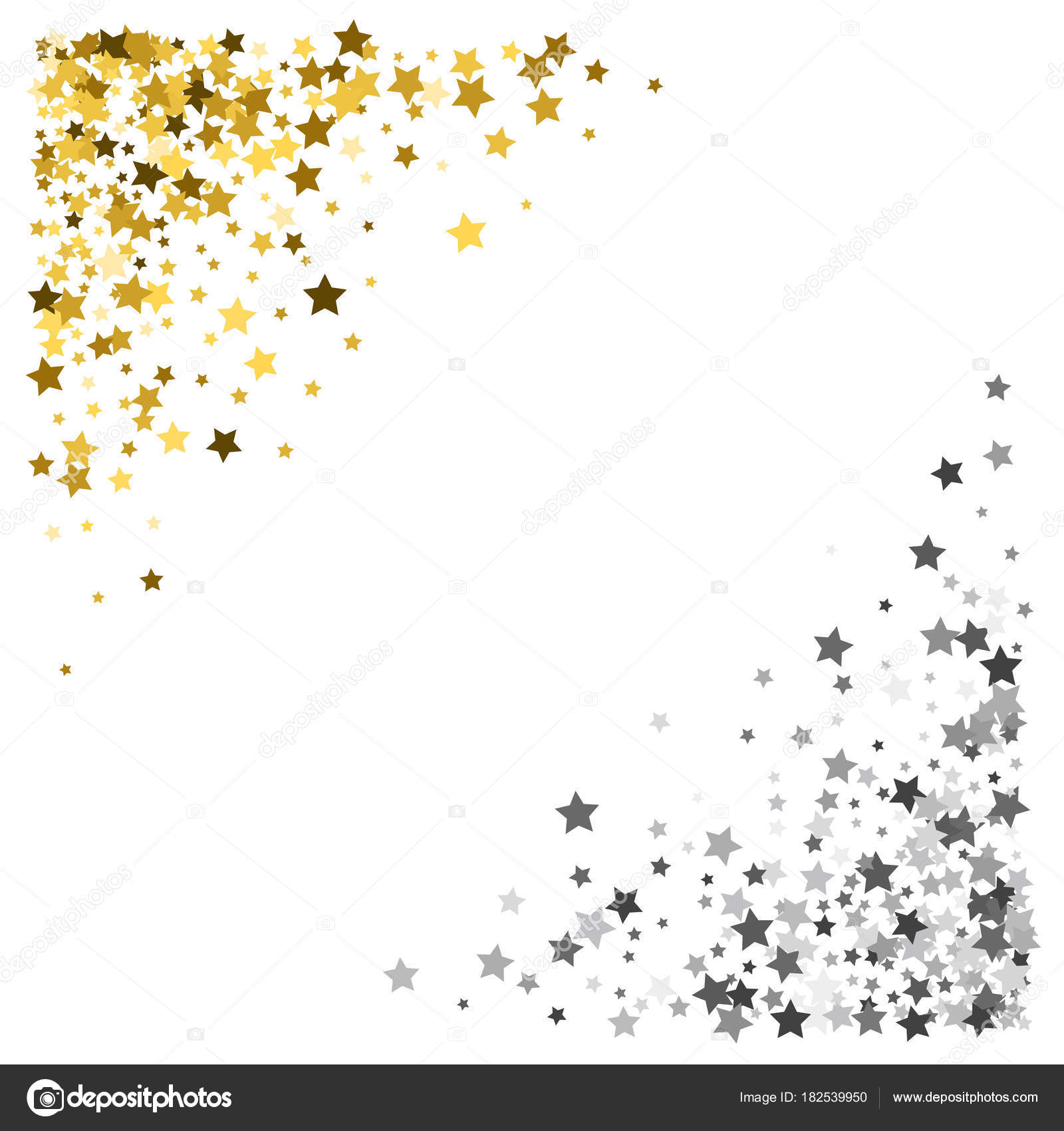 Black And White Star Corner Border