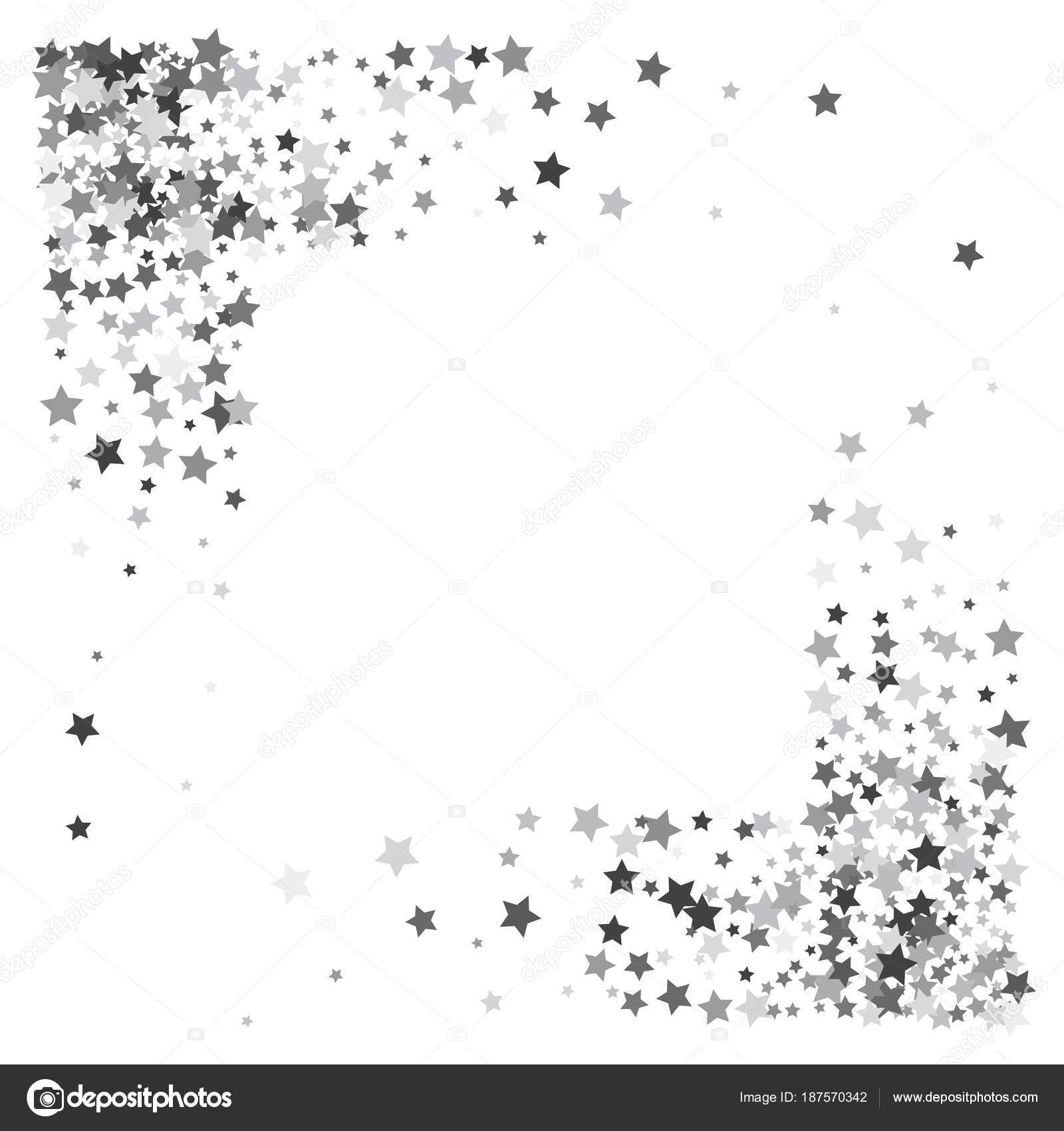 Black And White Star Corner Border