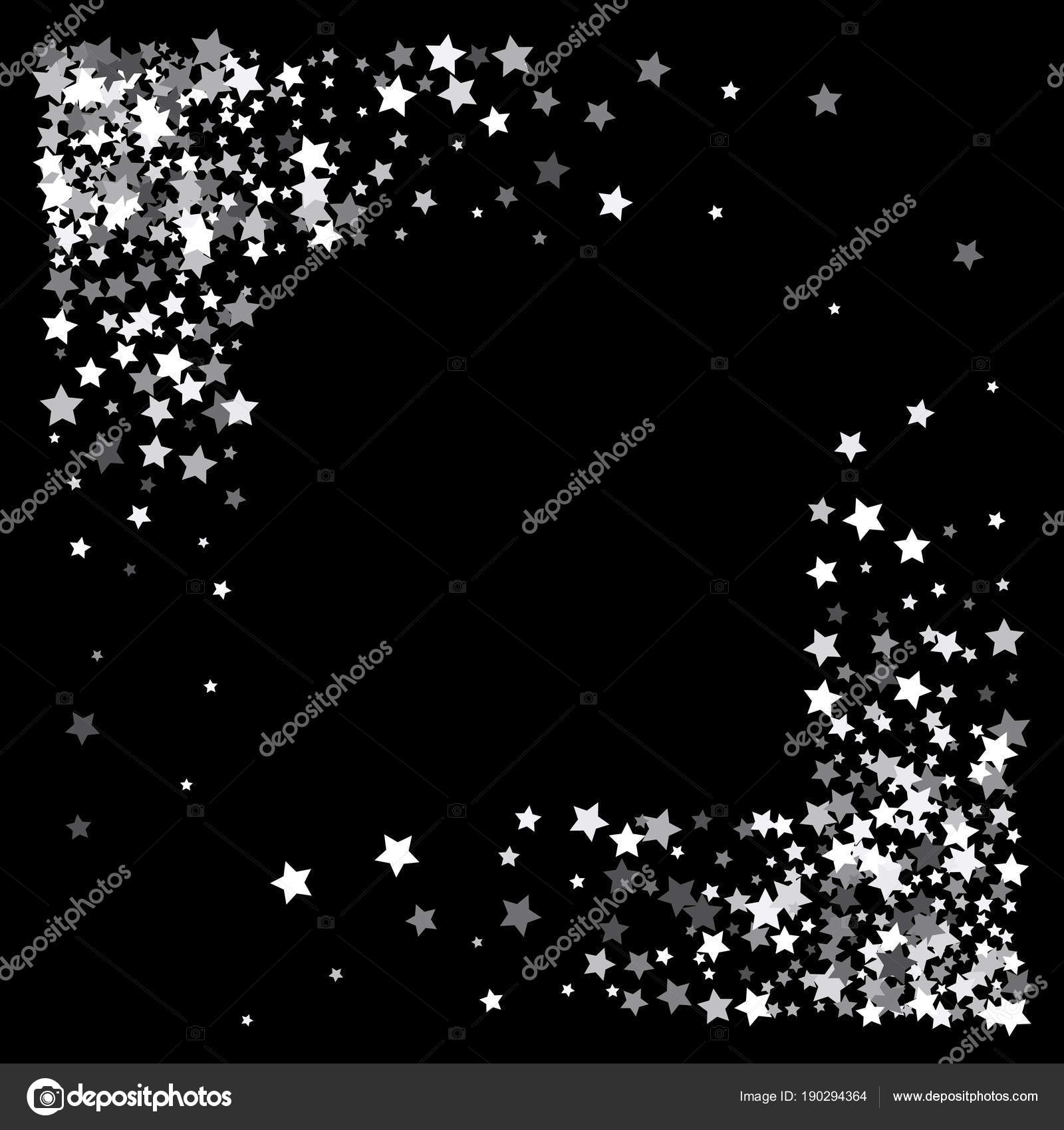 Black And White Star Corner Border