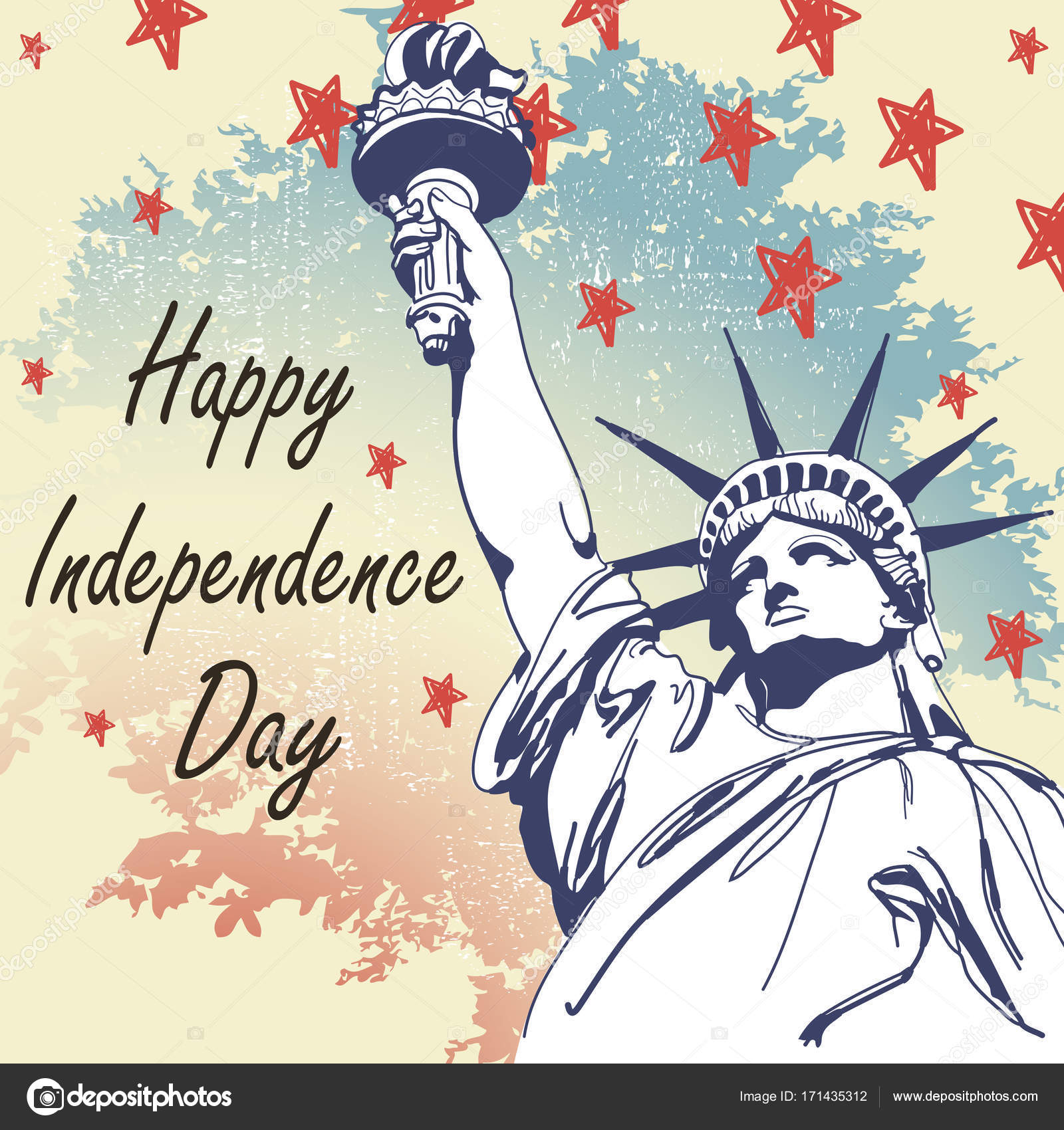 4th Of July Statue Of Liberty Flag