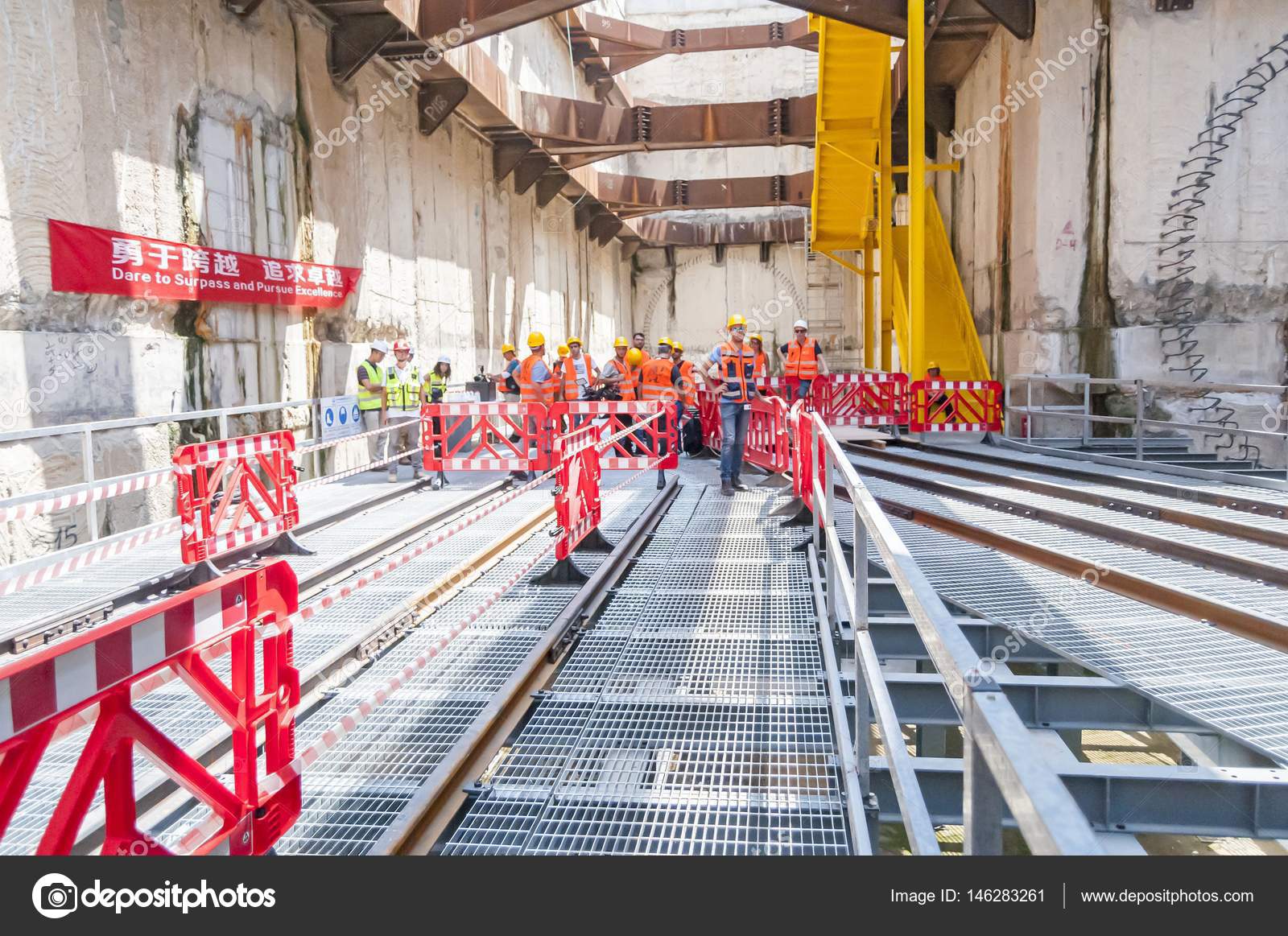 Tel Aviv light rail construction site stock image. – Stock Editorial ...