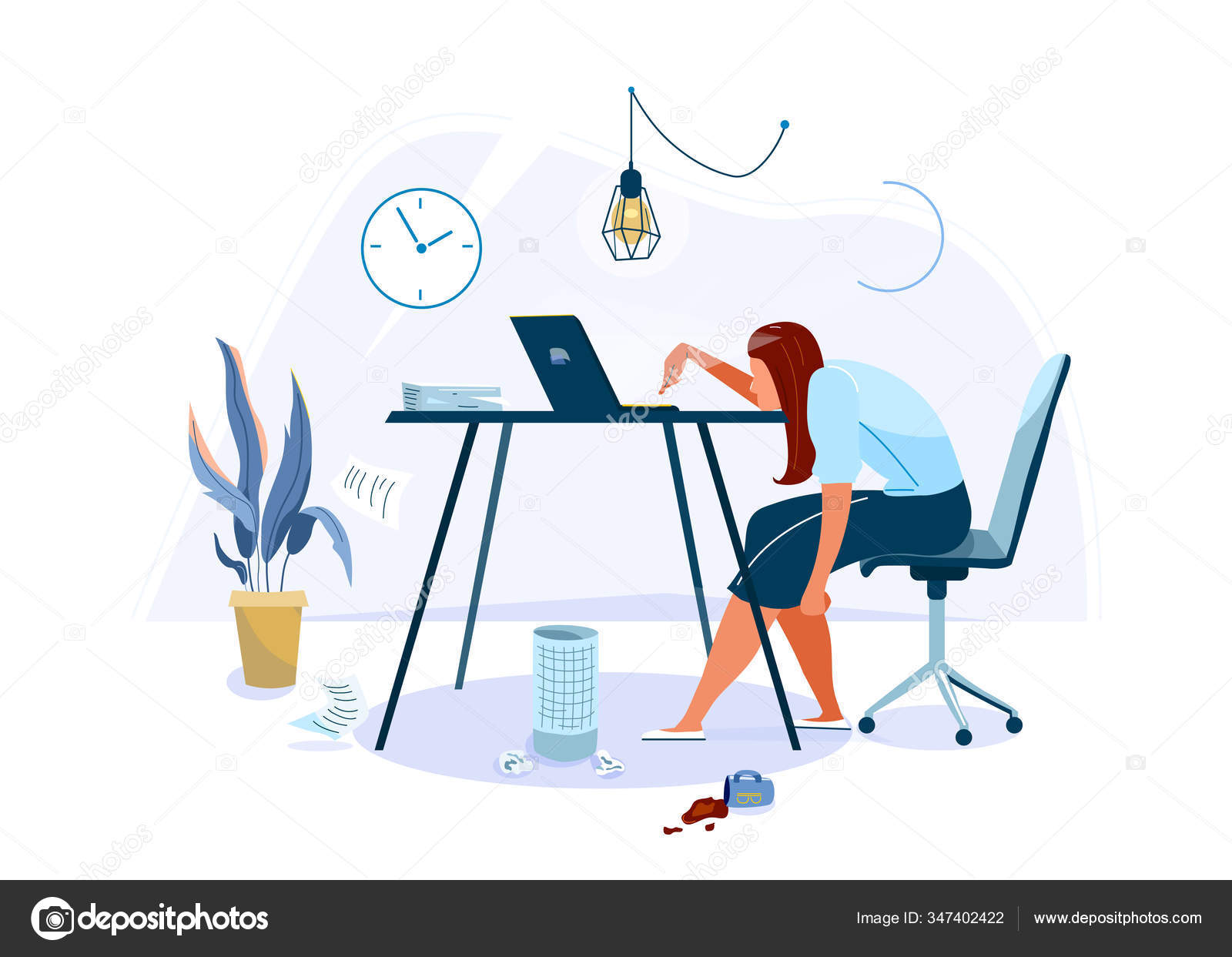 Tired At Work Animation