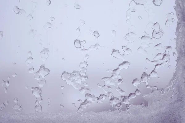 Ice water drops on winter glass - Stock Image - Everypixel