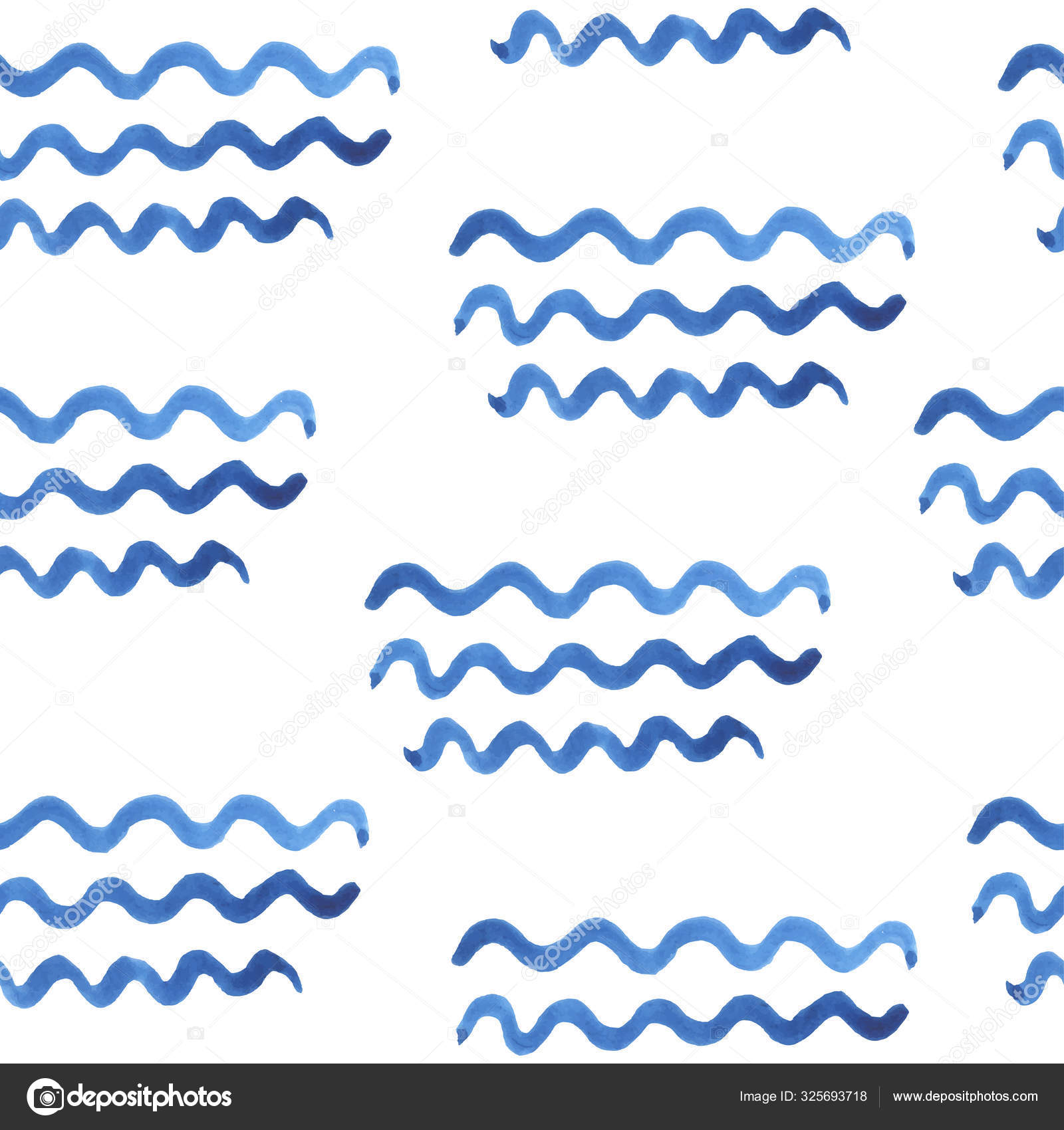Watercolor seamless vector wave pattern Stock Vector Image by ©Xansa ...