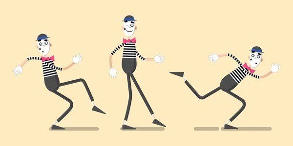 Two French mimes, young and old, in traditional costumes Stock Vector ...