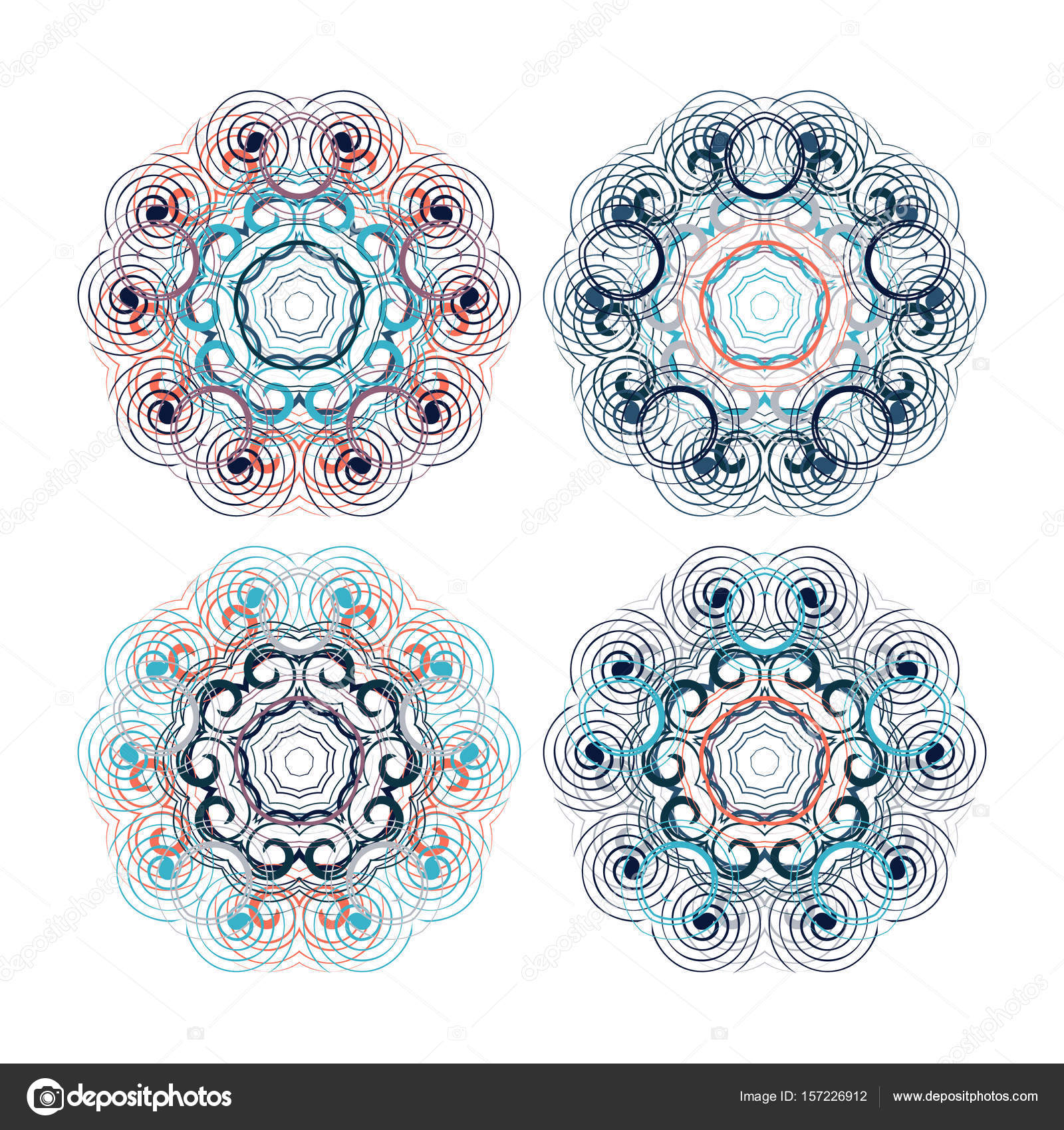 Beautiful circular pattern for your design. Set of circular patterns ...