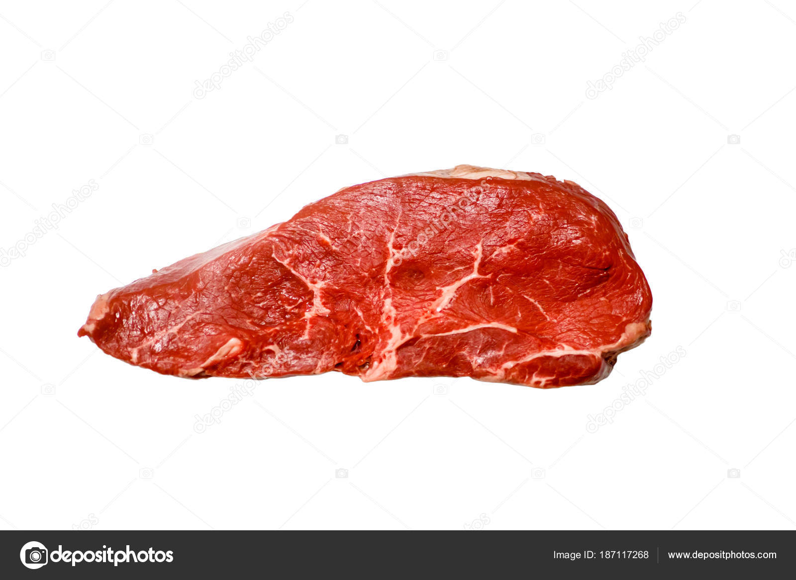 Ramp (rump) beef marbled steak on white background, isolated Stock ...