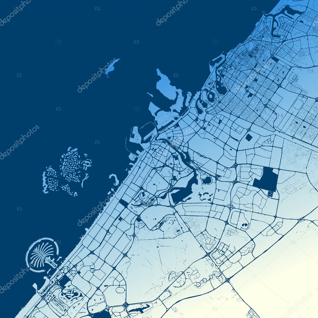Dubai Two-Tone Map Artprint Stock Vector Image by ©mail.hebstreit.com ...
