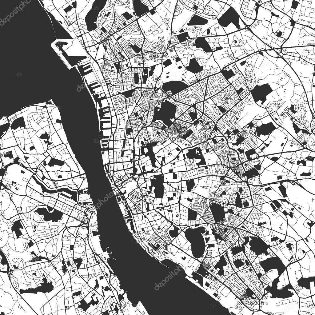 Liverpool Monochrome Map Artprint Stock Vector Image by ©mail.hebstreit ...
