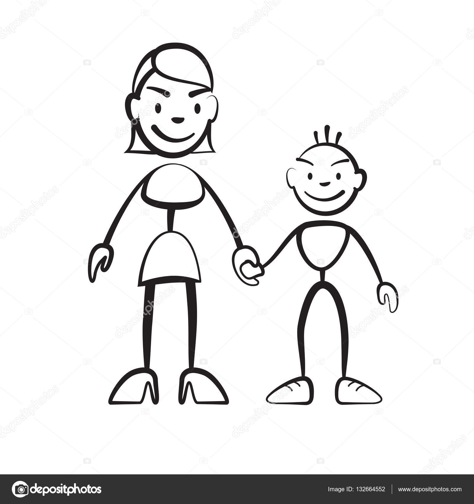 Stick figure mother with son Stock Vector Image by ©mail.hebstreit.com ...