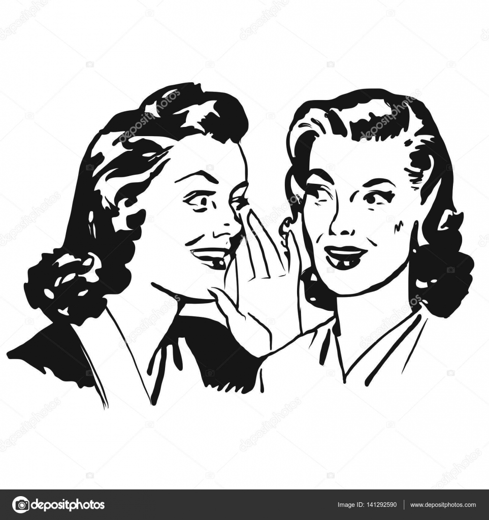 Two Vintage Girls Gossip Stock Vector Image by ©mail.hebstreit.com ...