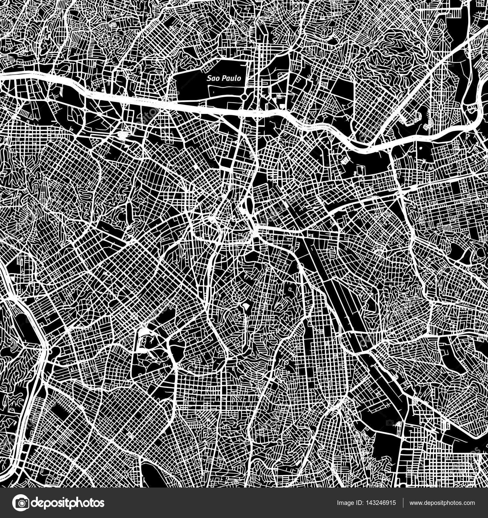 Sao Paulo One Color Map Stock Vector Image by ©mail.hebstreit.com ...