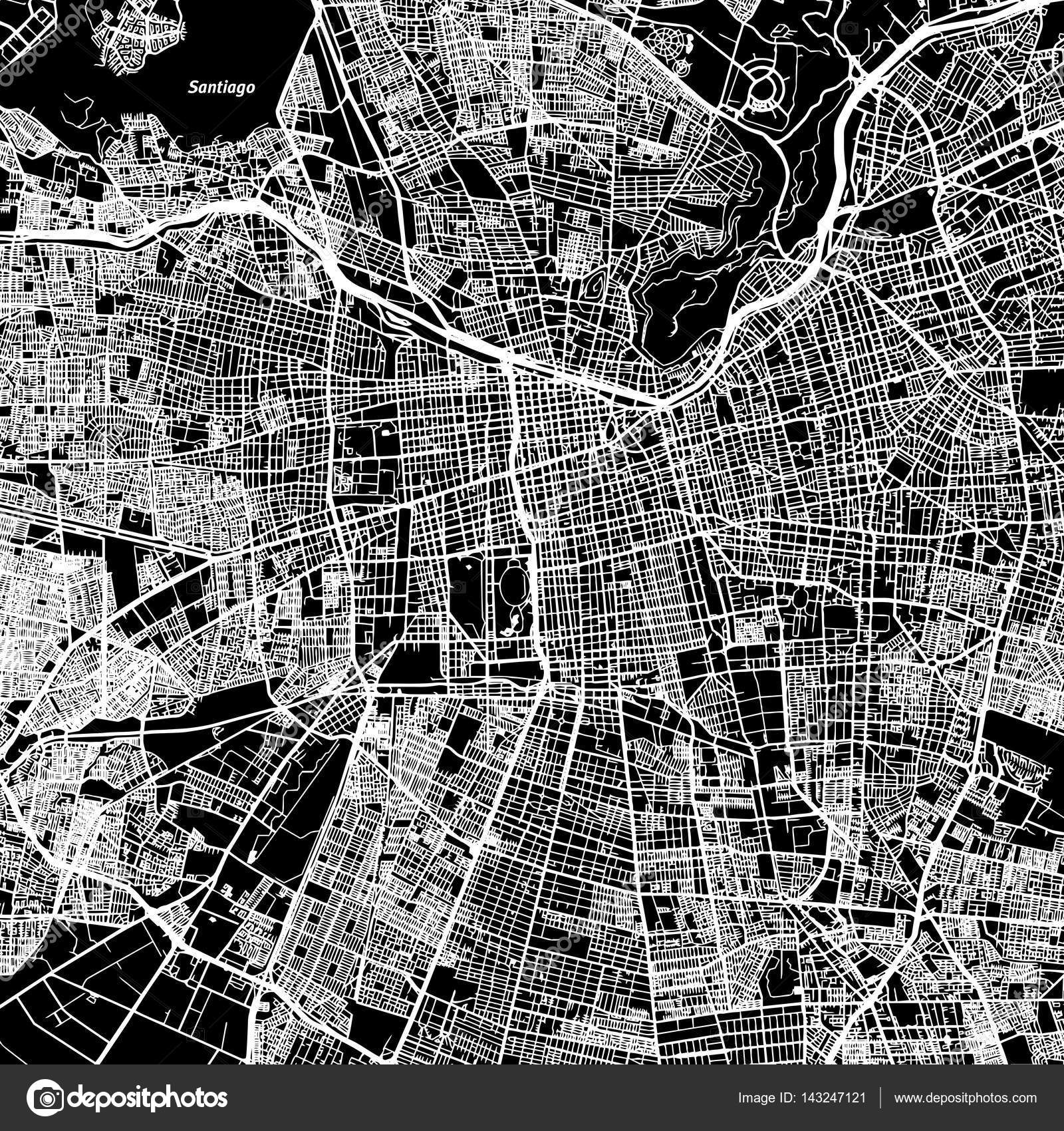 Santiago One Color Map Stock Vector Image by ©mail.hebstreit.com #143247121