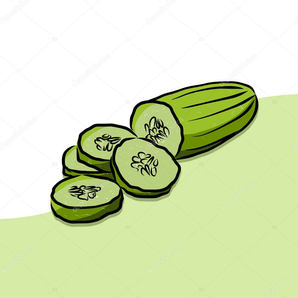 Coloreado Cuke Vector Obras de Arte 2023