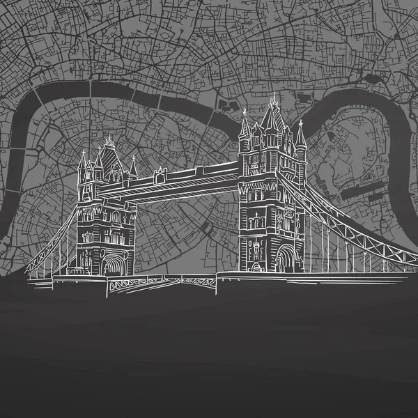 London Tower Bridge Outline Sketched Stock Vector by ©mail.hebstreit ...