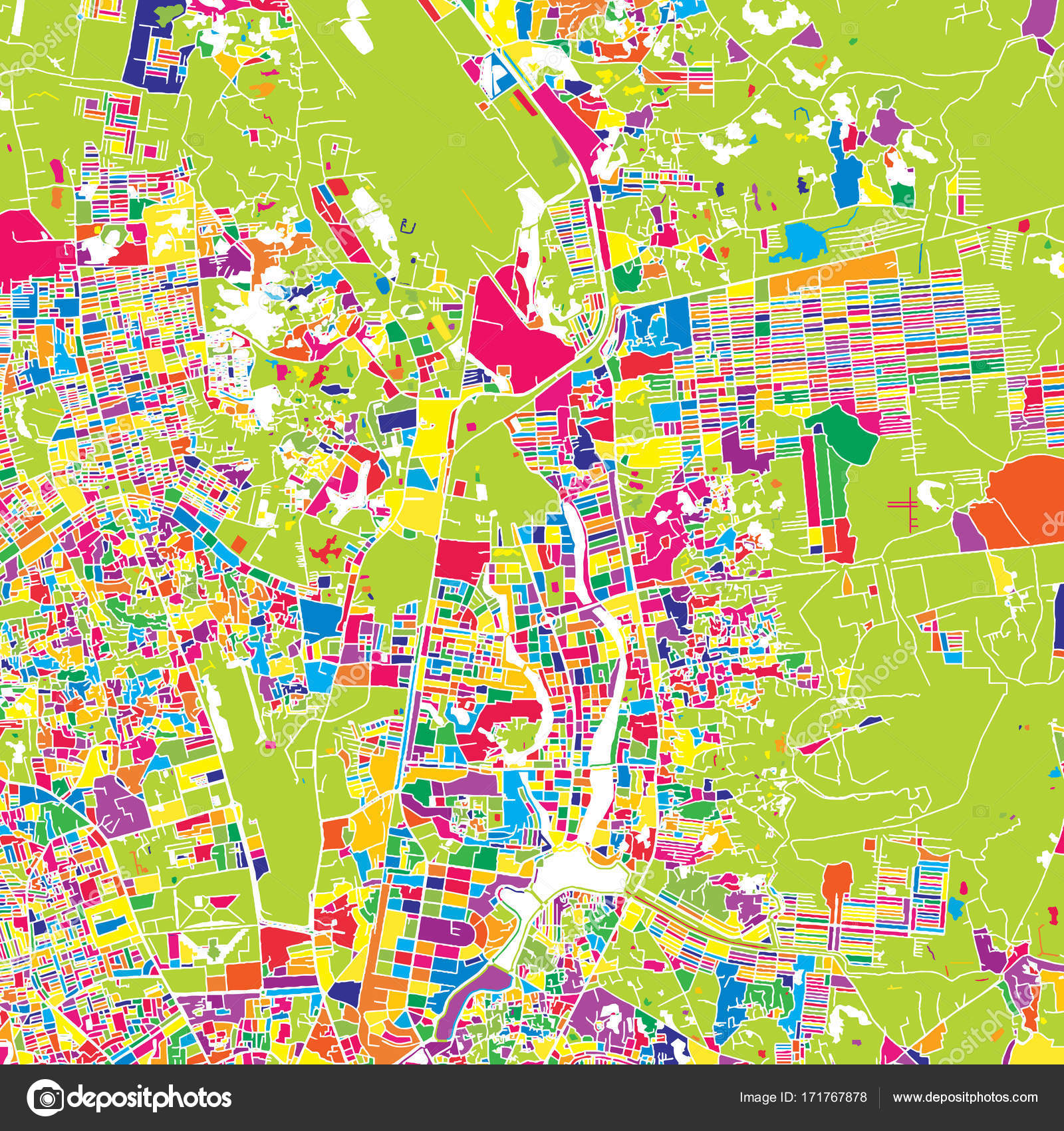 Dhaka, Bangladesh, colorful vector map Stock Vector Image by ©mail ...