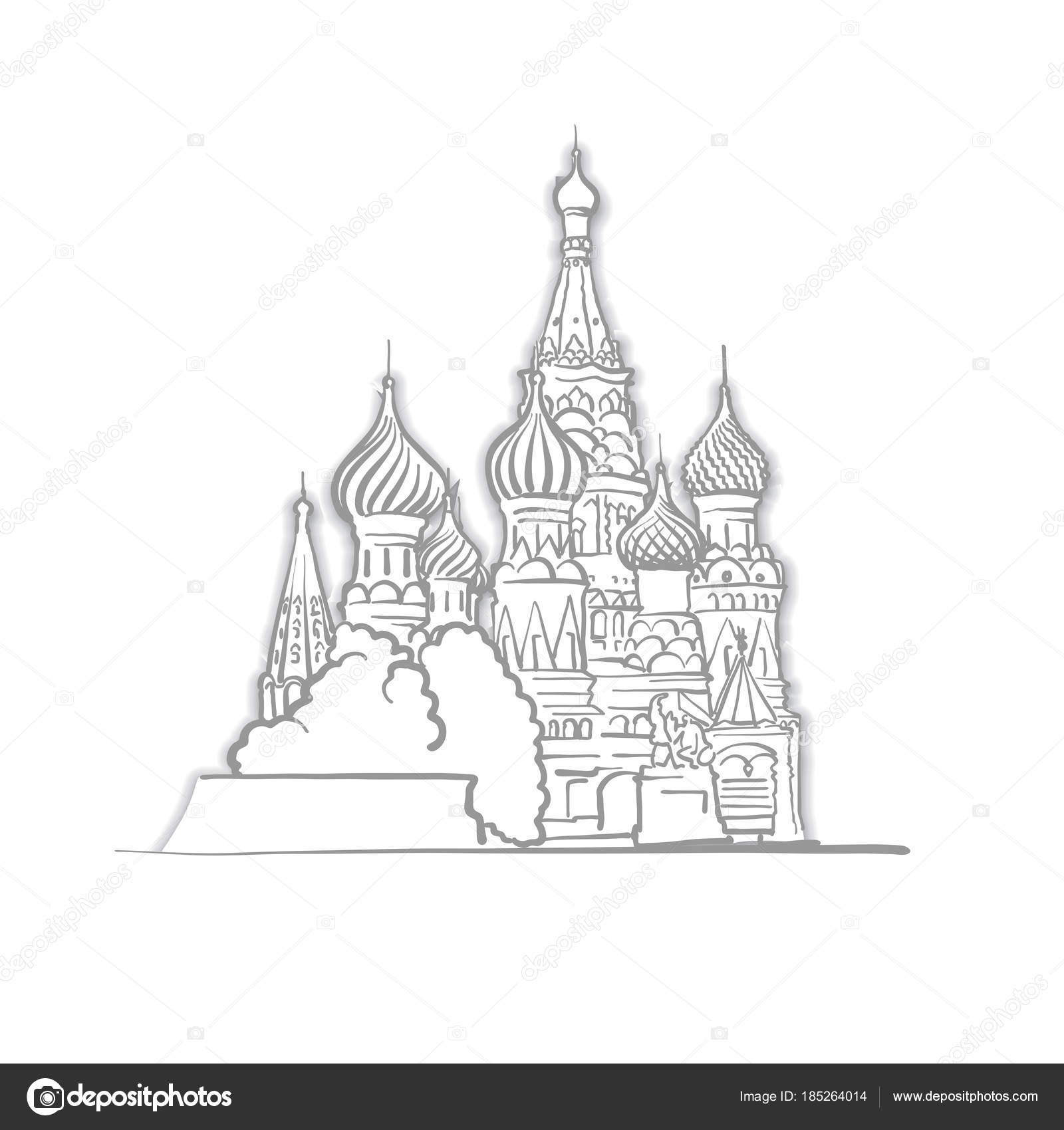 Moscow Saint Basils Cathedral Sketch Stock Vector Image by ©mail ...
