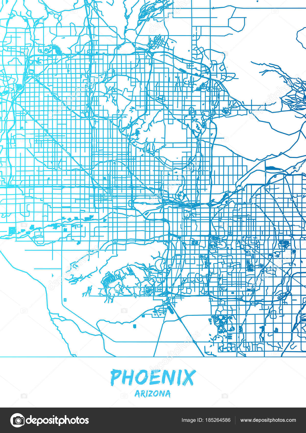 Phoenix, Arizona - Map Poster Design Stock Vector by ©mail.hebstreit ...