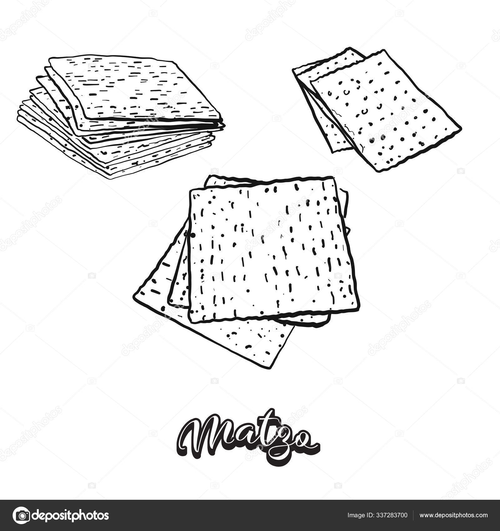 Matzo food sketch separated on white Stock Vector by ©mail.hebstreit ...