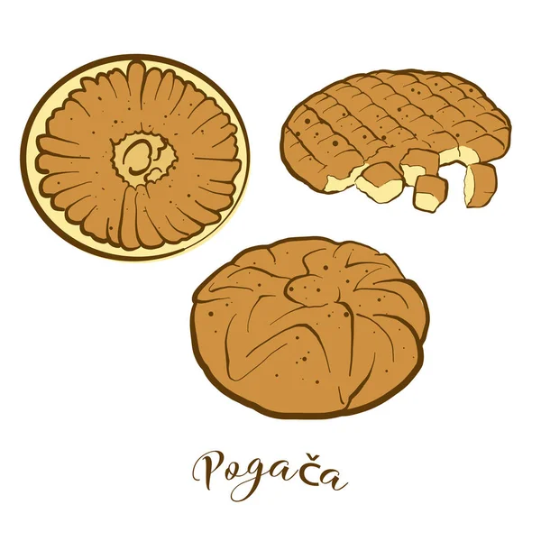 Colored Drawing Soda Bread Bread Vector Illustration Soda Bread Food ...