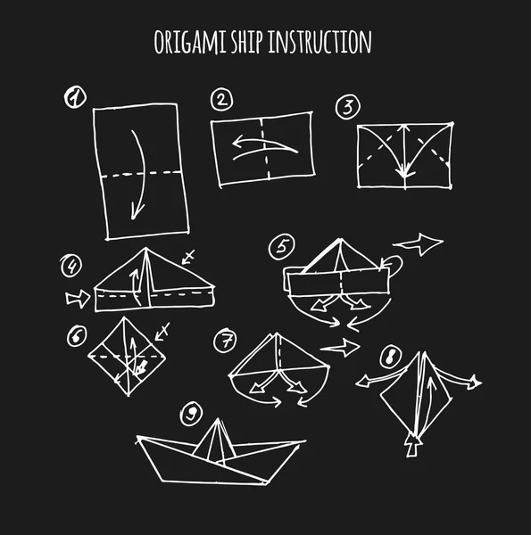 Statek origami Vector Art Stock Images | Depositphotos