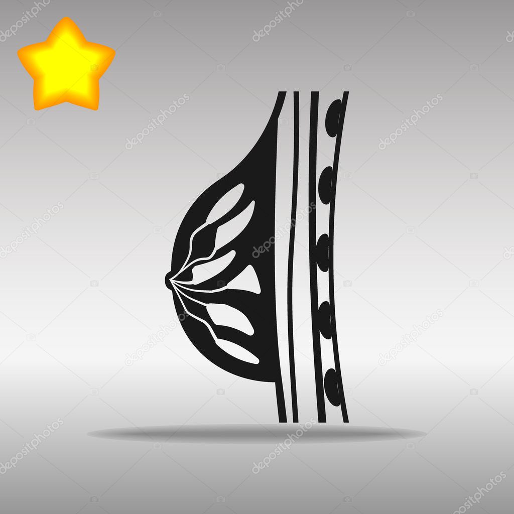 Black Breast augmentation Icon button logo symbol concept high quality ...