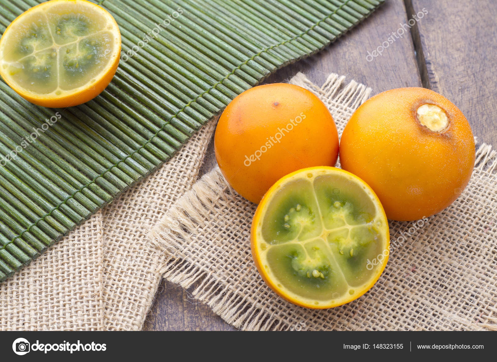 Lulo tropical fruit (Solanum quitoense) Stock Photo by ©CUNDO 148323155