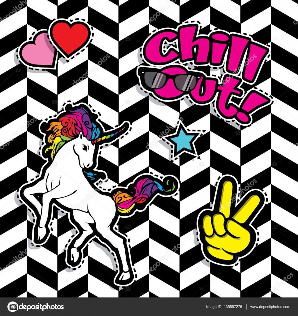 Pop art fashion chic patches Stock Vector Image by ©Gal_Amar #135557276