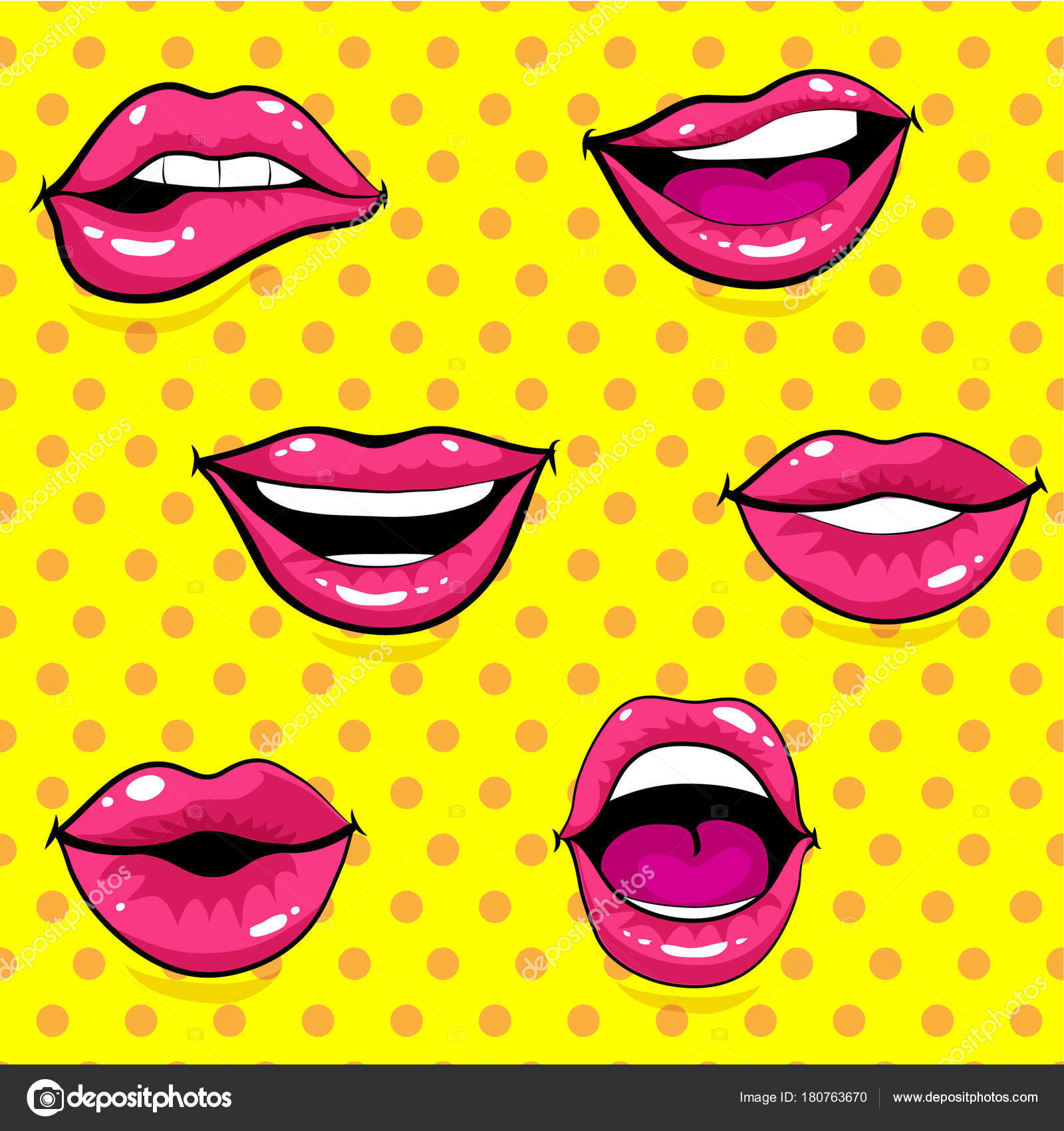 Lips Pop Art Vector