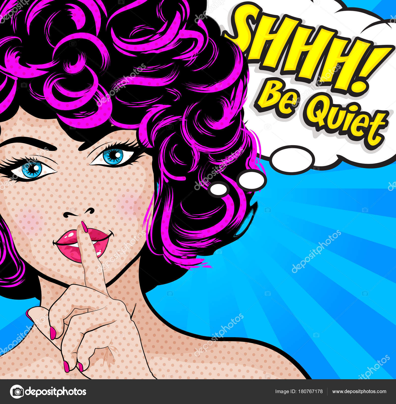 Ruhe Bitte Pop Art Zeichen Vektorillustration - Vektorgrafik ...