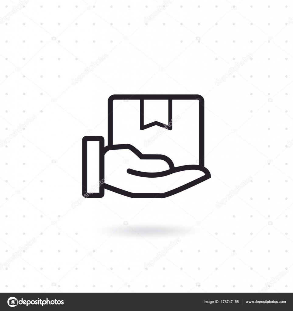 Delivery Package Icon Courier Hand Box Vector Vector Shipping Concept ...
