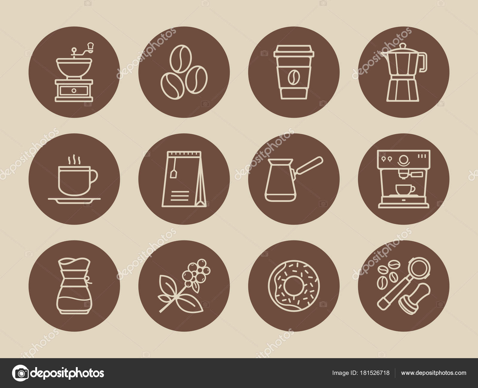 Simple Vector Icons Coffee Collection Coffee Icons Thin Line Style ...