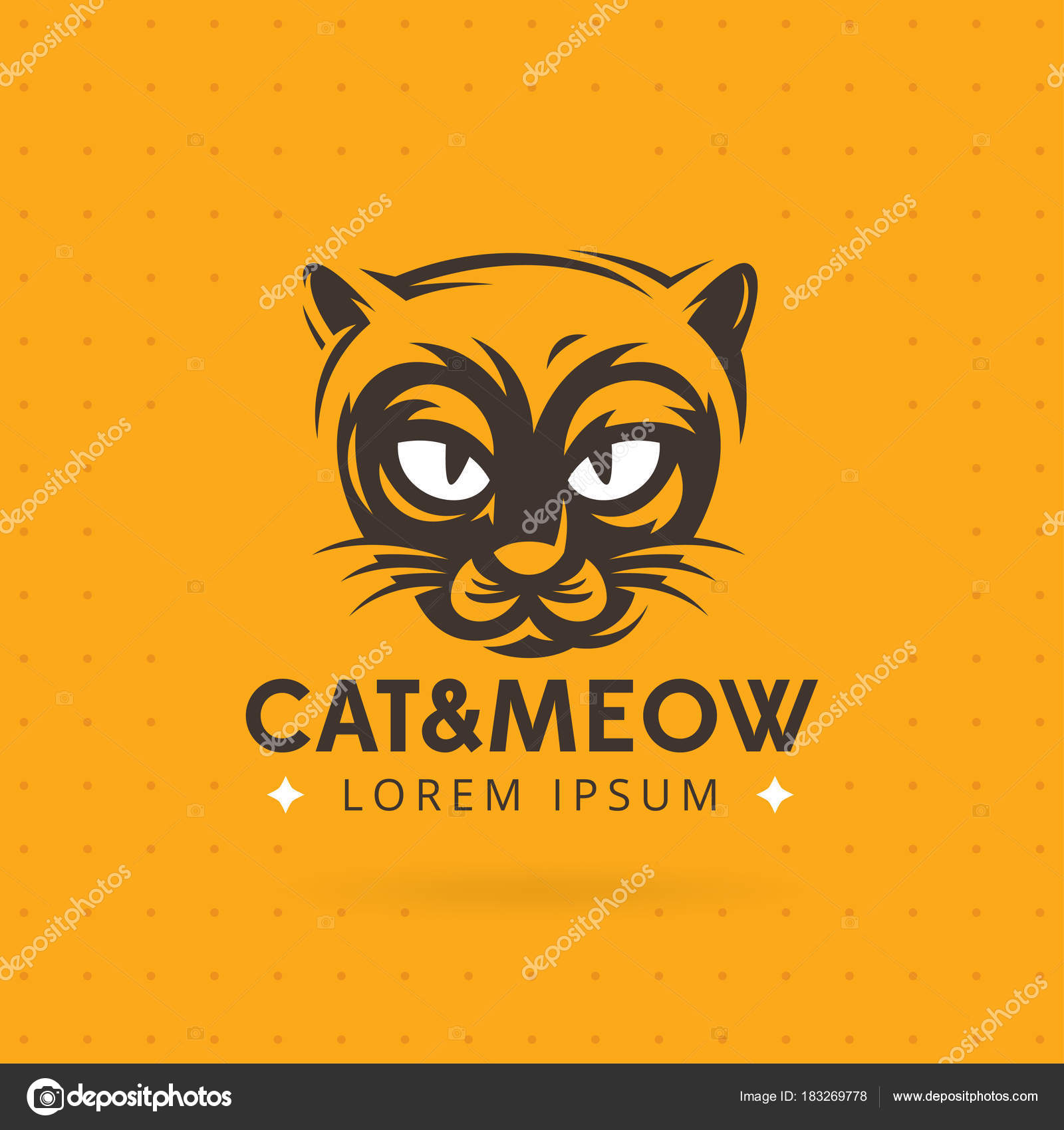 Cat Face Logo Vector Illustration Emblem Design Logo Label Illustration ...