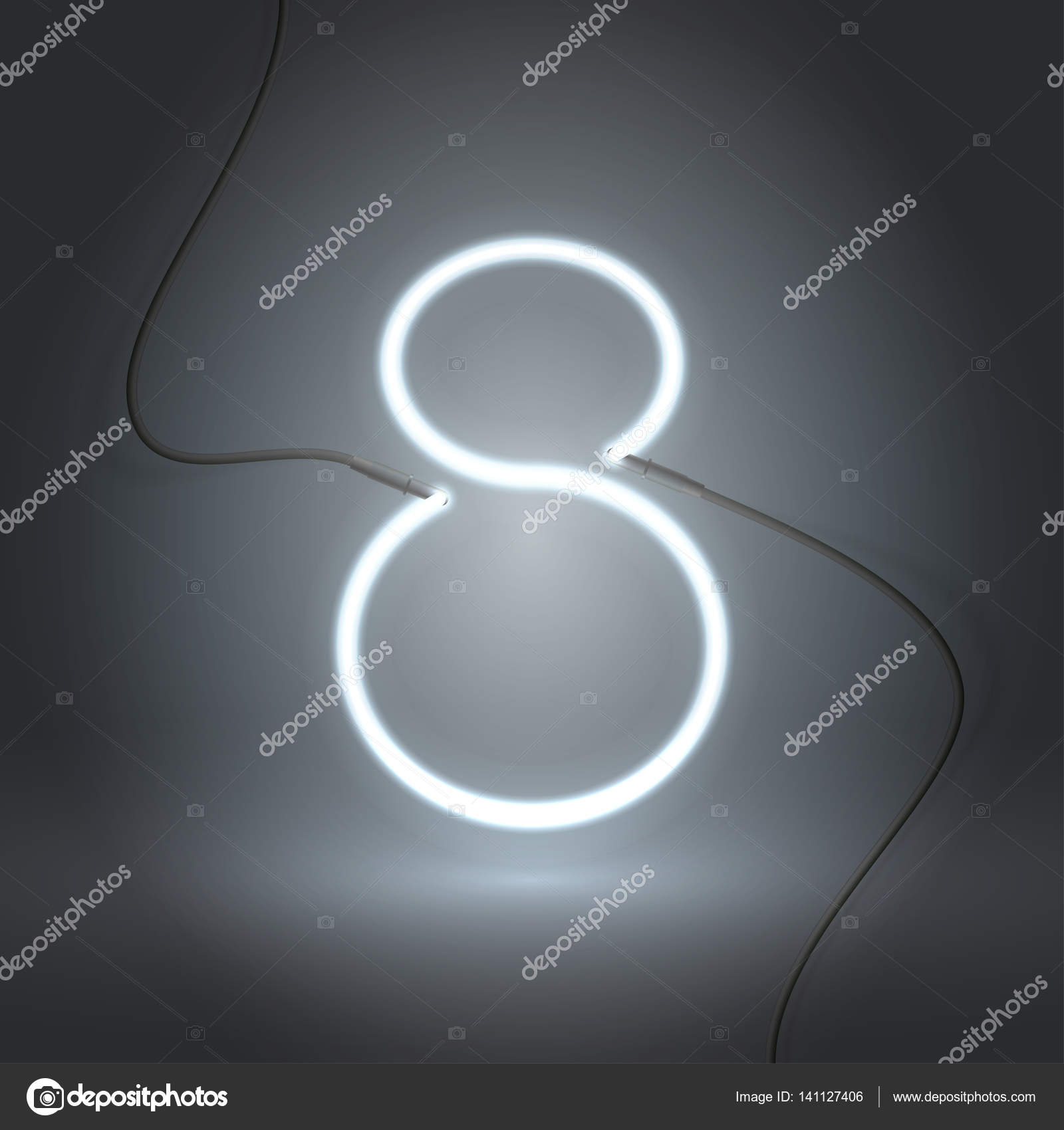 Eight neon sign white-01 Stock Vector by ©morokey27.gmail.com 141127406