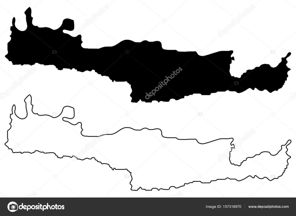 Island of Crete map vector — Stock Vector © Danler #157316970
